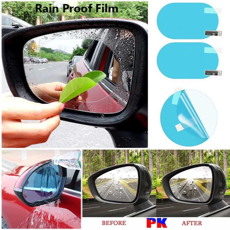 2Pcs Car Side Mirror Anti Fog Rain Water Repellant Sticker Waterproof ...