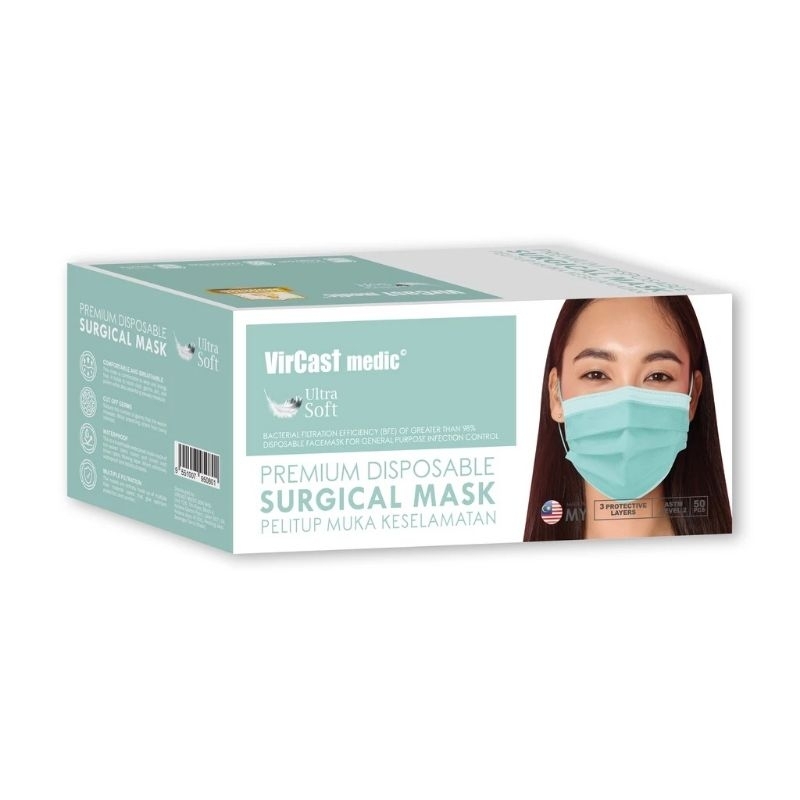 vircast medic premium disposable surgical mask 3layers/50pcs | Shopee ...