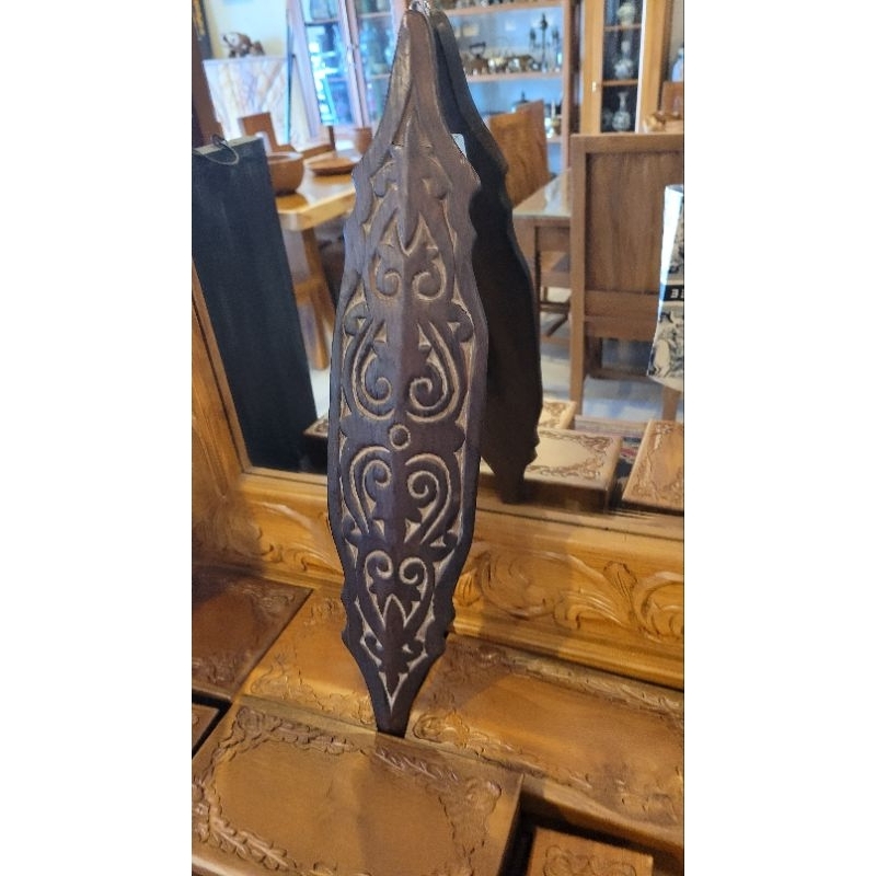 Terabai Kayu iban wood wooden shield Borneo sarawak Malaysia iban dayak ...