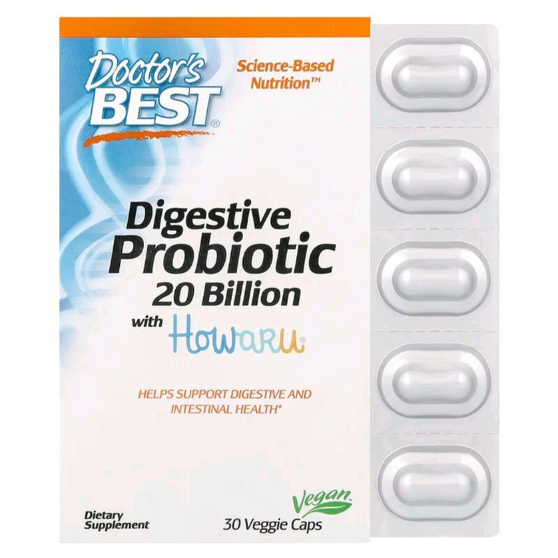 Digestive Probiotic 20 Billion with Howaru, 30 Veggie Caps | Shopee ...