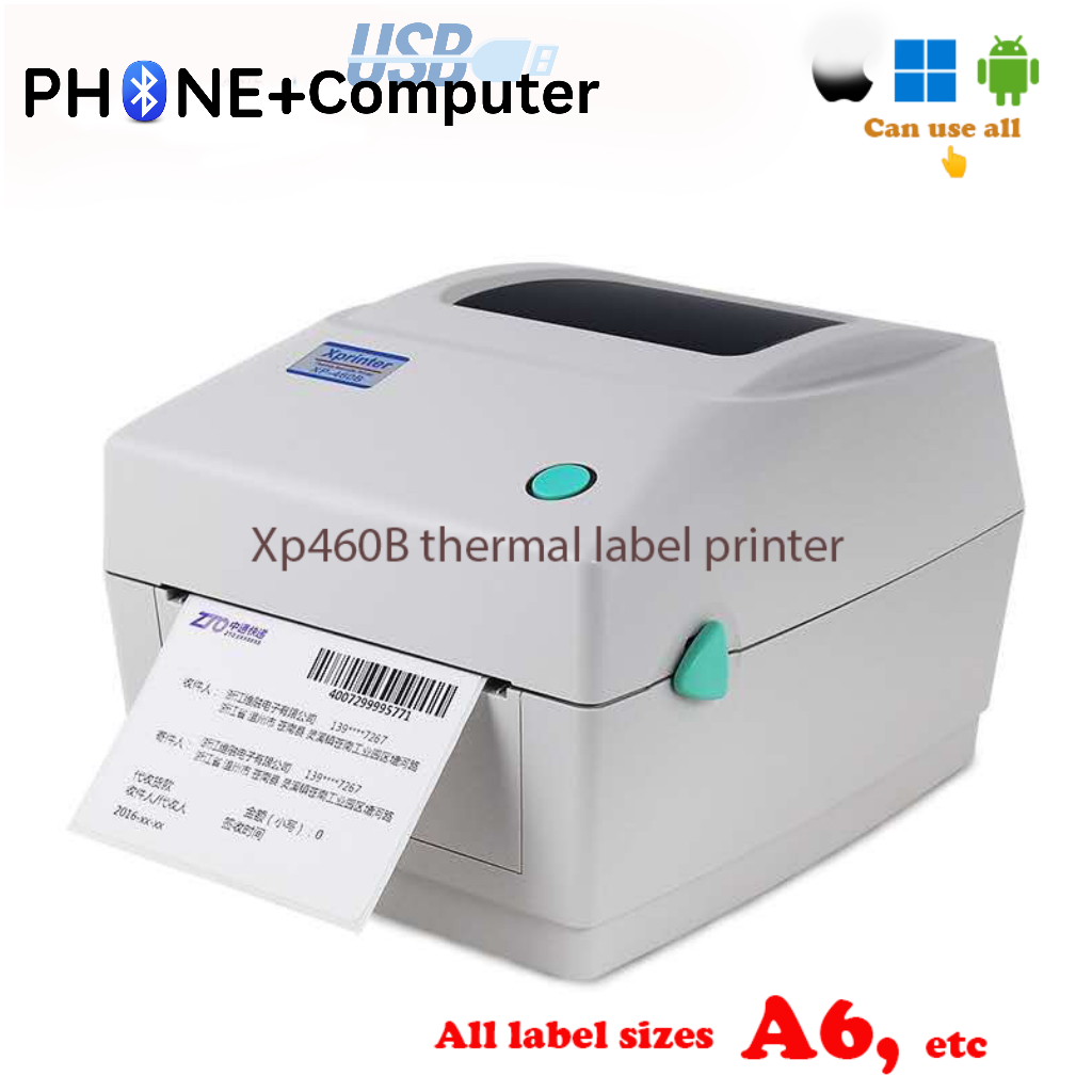 A6 Waybill Printer USB & Bluetooth Thermal Printer with Roll Paper ...