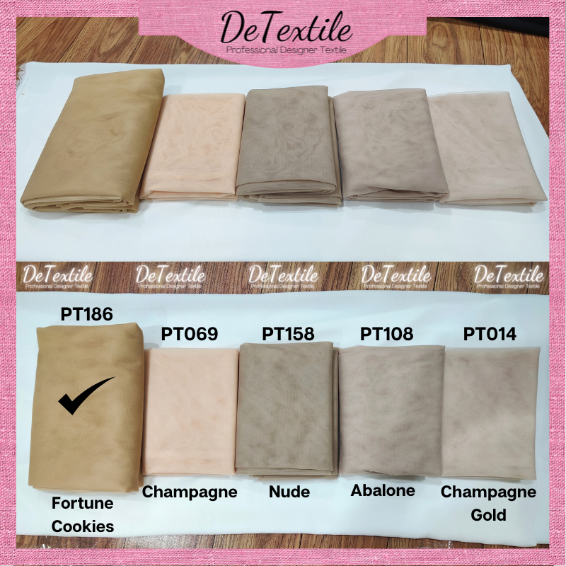 DeTextile Premium Tulle Bridal Soft Net Kain Net Lembut Murah Bidang ...