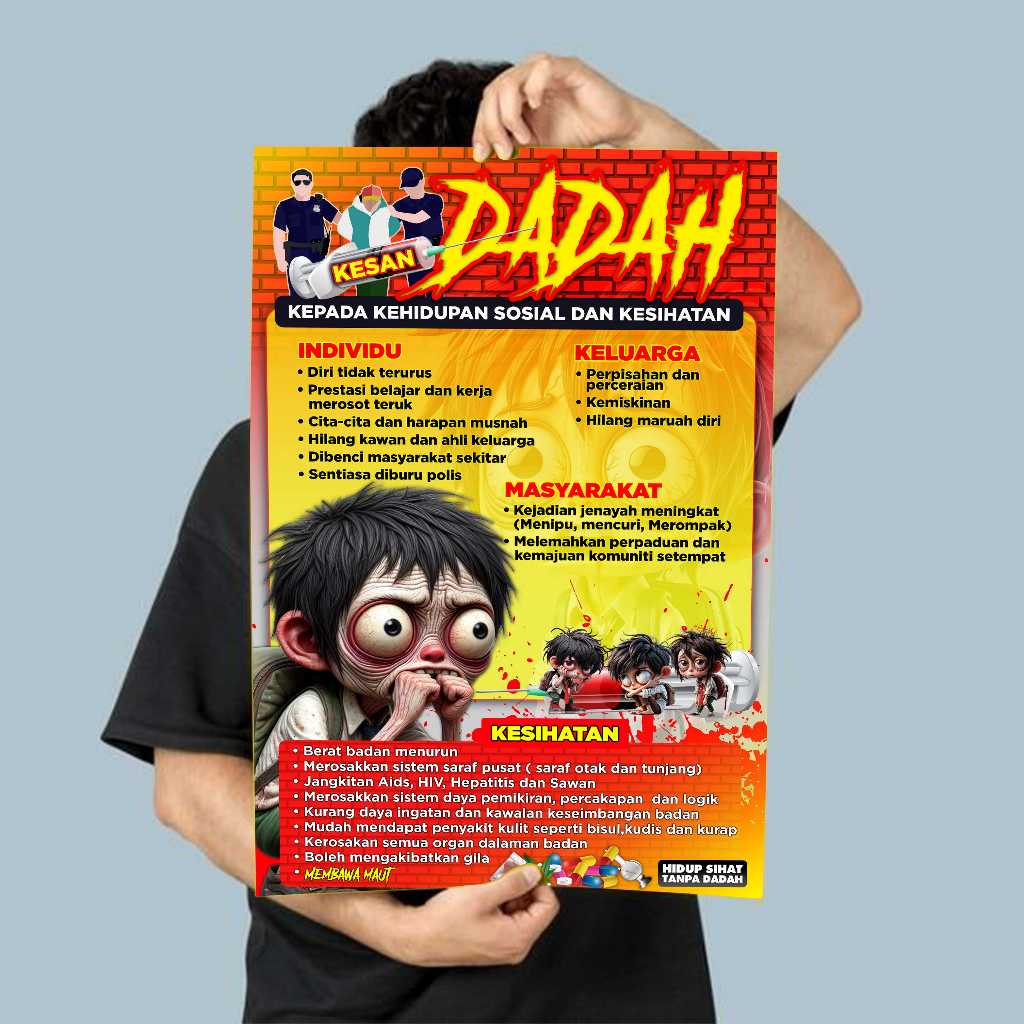 POSTER PPDA, KESAN DADA & BAHAYA DADAH | Shopee Malaysia
