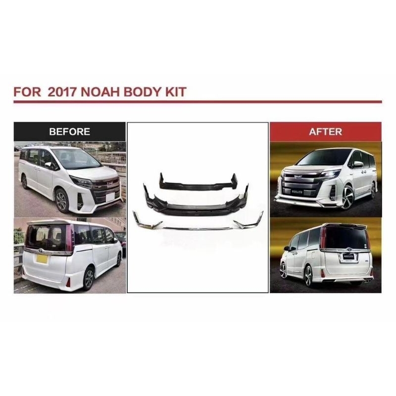 Toyota Noah Year 2017 until 2019 fullset Modellista Bodykit PP Material ...