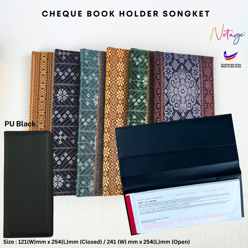 Cheque Book Holder Full Songket / Buku cek bercorak Songket Check book ...