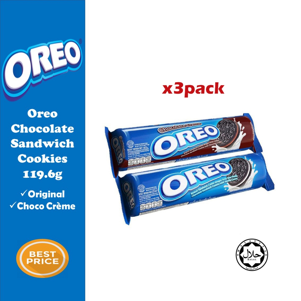 Oreo Chocolate Sandwich Cookies 119.6gx3Pack [[LIVE] | Shopee Malaysia