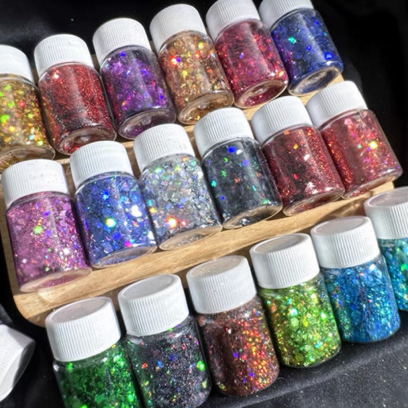 15ML LASER EFFECT GLITTER EPOXY RESIN NAIL GLITTER CASING GLITTER ...