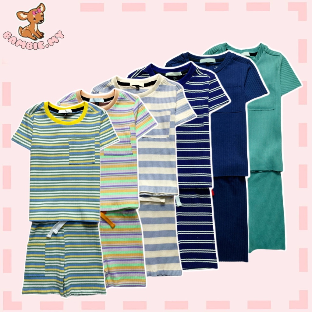 [1y-6y] HNM KIDS PLEATED AND PLAIN PLAYSET FOR BOYS (100% COTTON ...