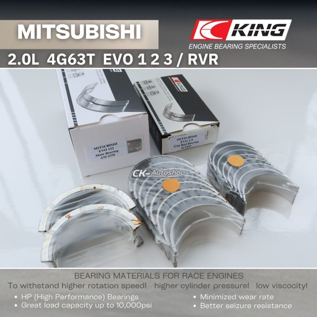 KING Bearing MITSUBISHI 2.0L 4G63T EVO 123 RVR for Lancer Evolution ...
