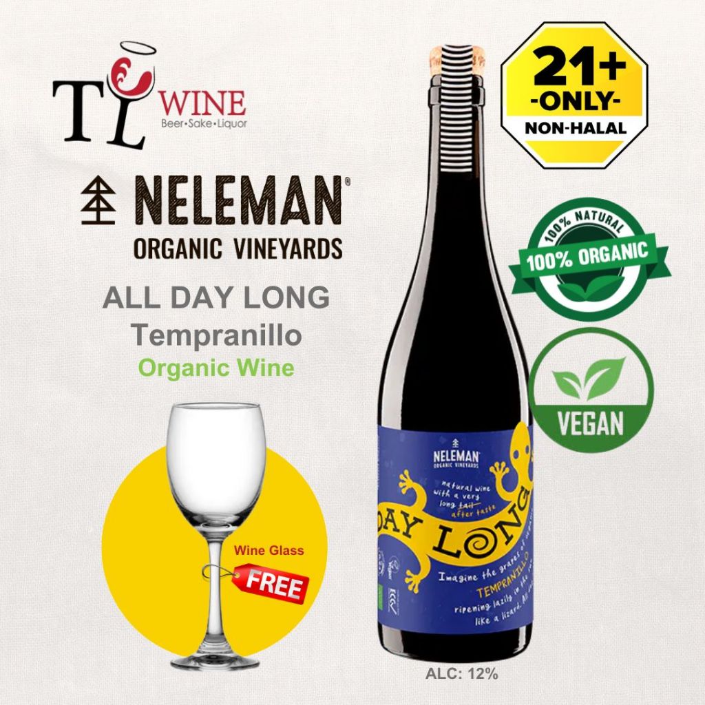 Neleman All Day Long Tempranillo Organic Red Wine 750ml Vegan Wine Alc ...