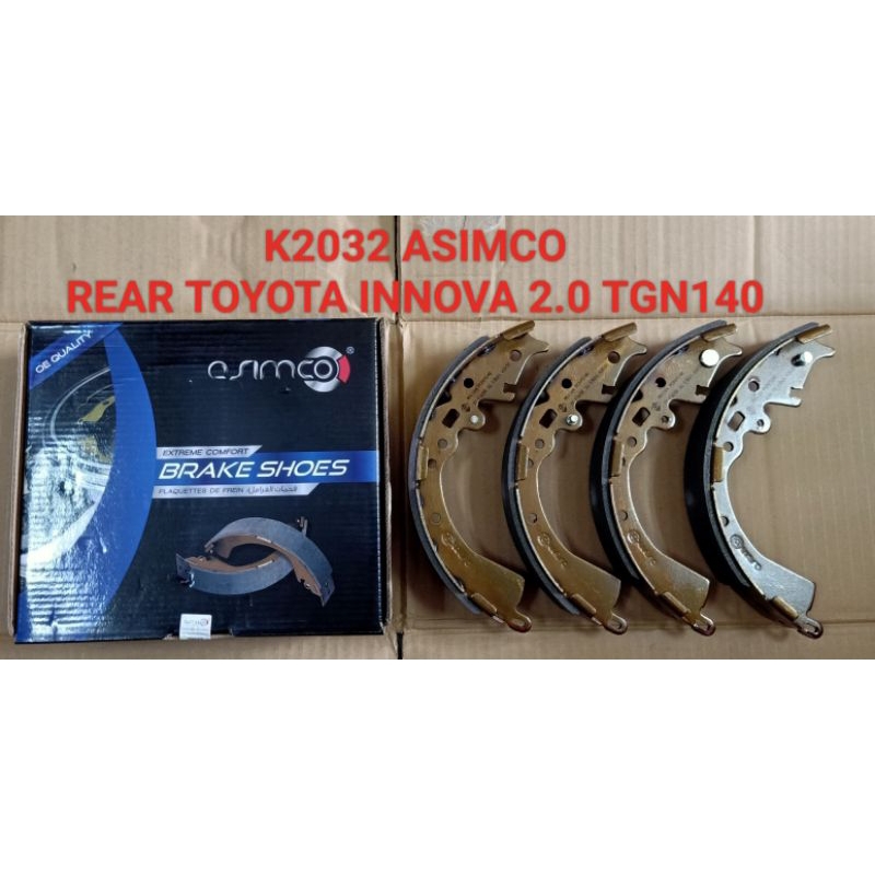 TOYOTA INNOVA 2.0 TGN140 BRAKE SHOE K2032/ASIMCO | Shopee Malaysia