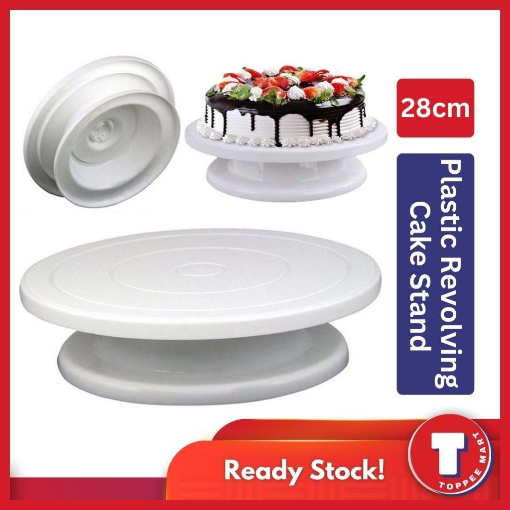 28cm Plastic Revolving Cake Stand Turntable Decoration Rotating Table ...