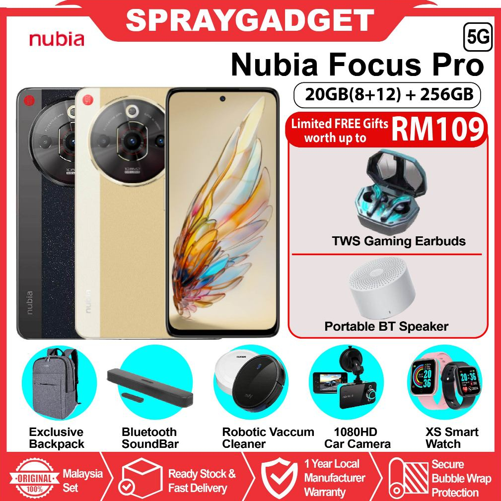 Nubia Focus Pro 5G-20GB*(8+12)RAM + 256GB ROM l 108MP OIS Camera l 33W ...