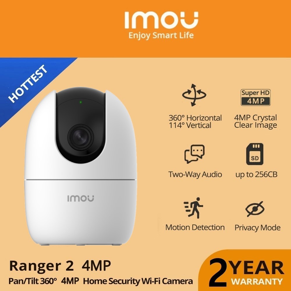 Imou Dahua Ranger 2 4MP 2K 360 Wireless IP Camera AI Human Detection Two Way Talk Pan Tilt ...