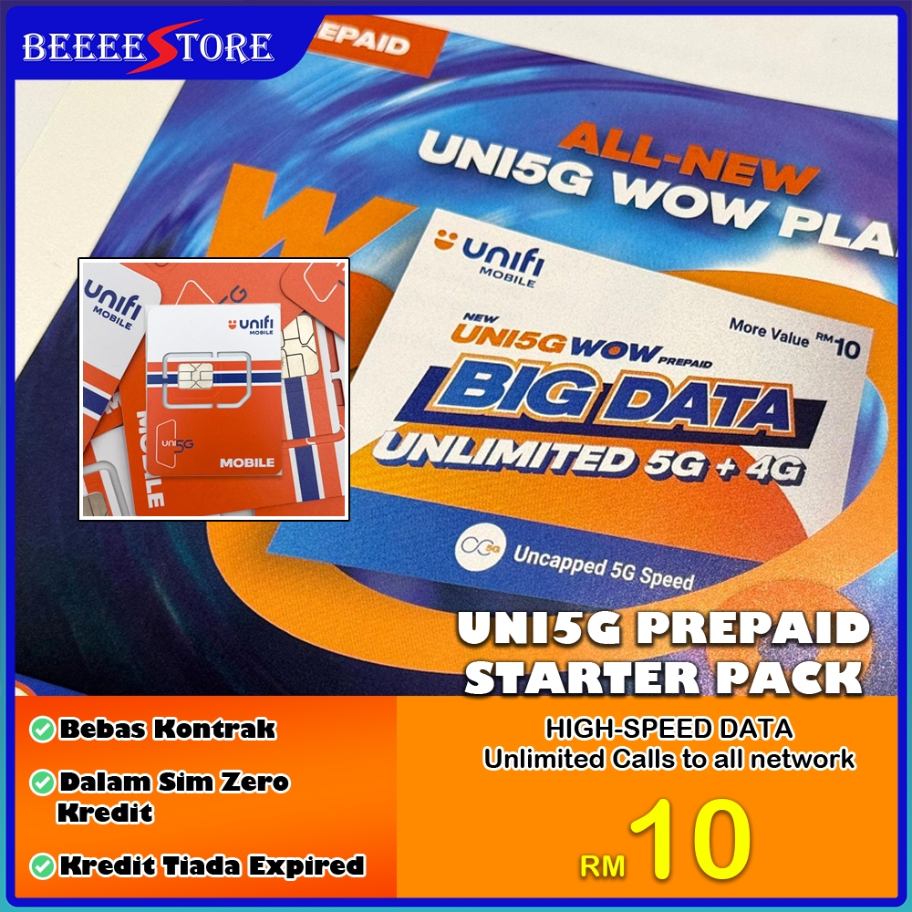 UNI5G PREPAID STARTER PACK, Sim 5G PLAN WITH UNLIMITED 5G/4G HIGH-SPEED ...