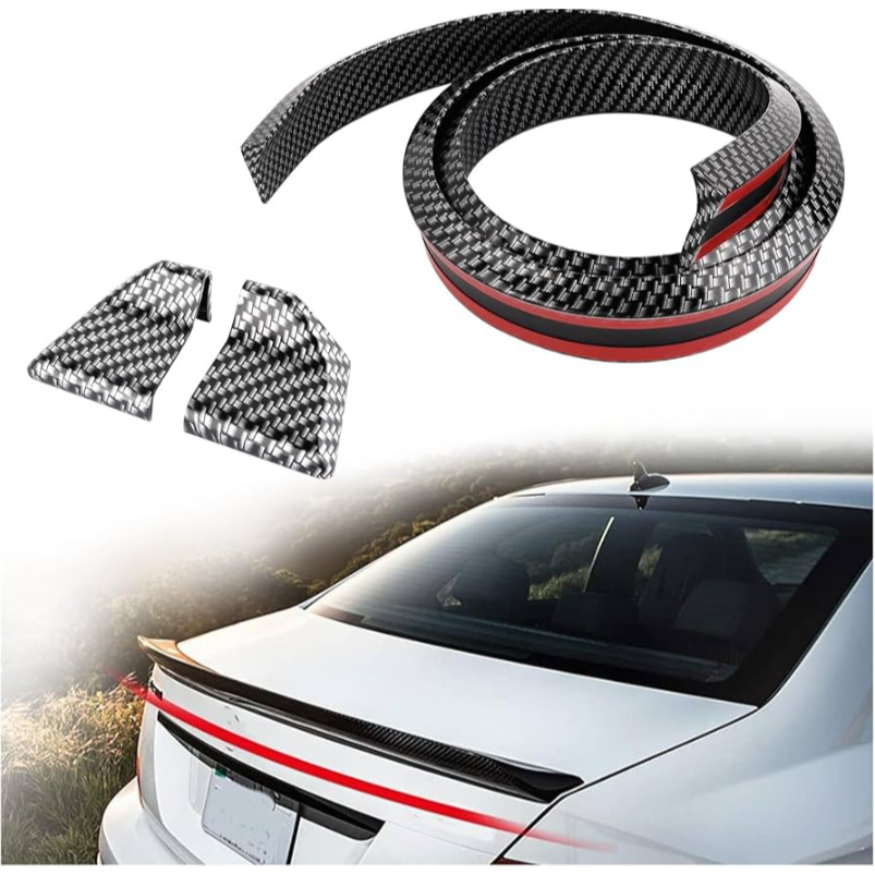 Samurai Carbon / Full Black Spoiler Ducktail Rear Rubber Bonnet Roof ...