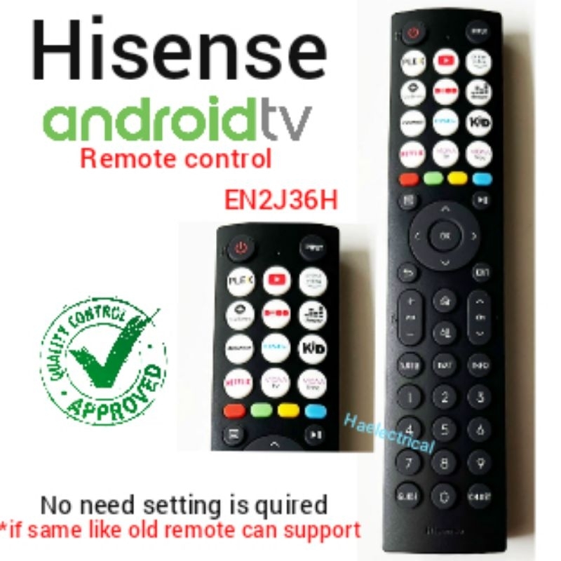 hisense ANDROID TV remote control EN2J36H | Shopee Malaysia