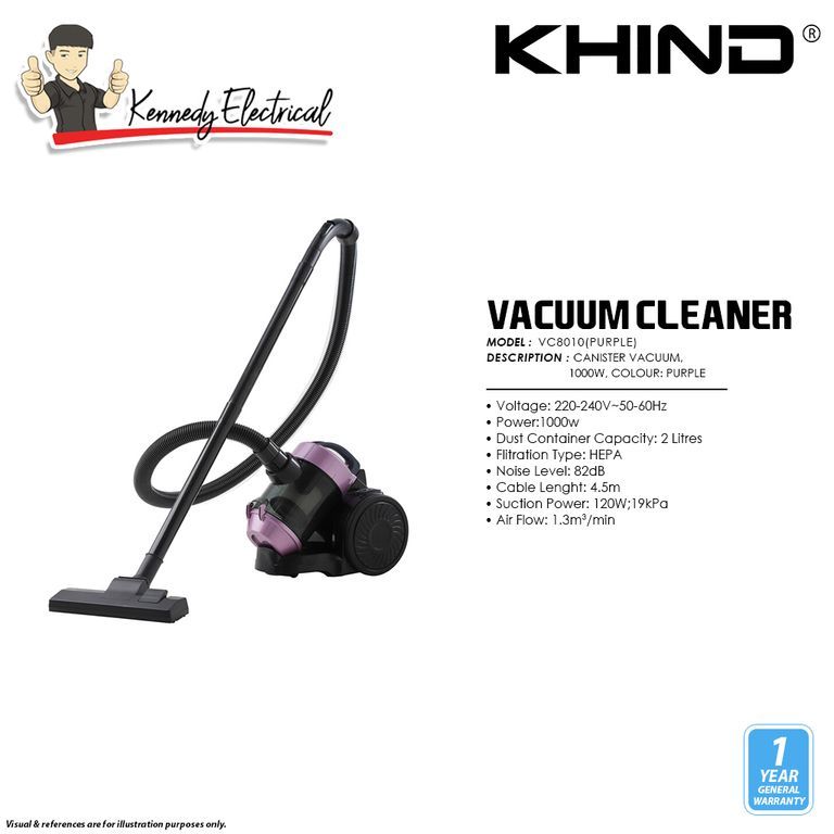 Khind CANISTER VACUUM CLEANER 1000W VC8010 | Shopee Malaysia