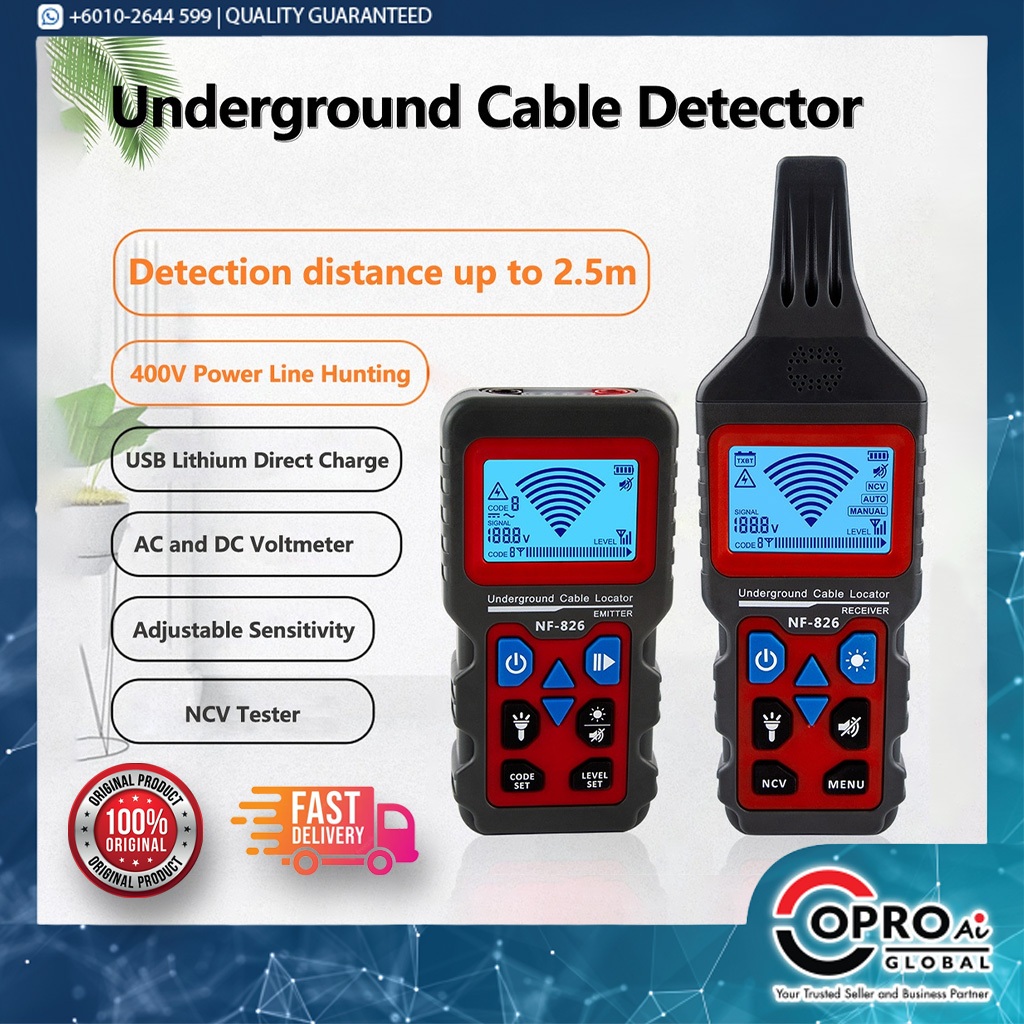 [UPGRADED PROGRAMMING] NF-826 NOYAFA Underground Cable Tester ...