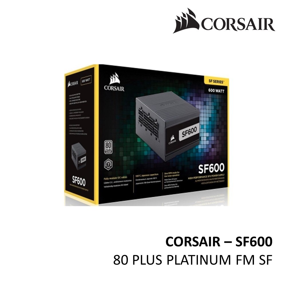 CORSAIR PSU SF600 600 WTT 80 PLUS PLATINUM FM CP-9020182-UK SF SMALL FORM FACTOR POWER SUPPLY ...