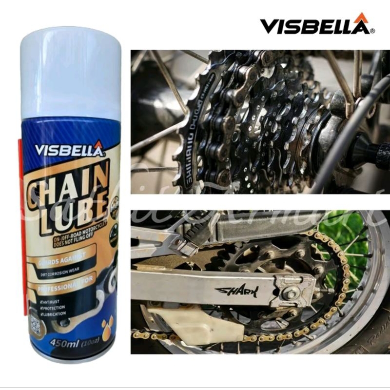 CHAIN LUBE SPRAY by VISBELLA SPRAY RANTAI MOTOR BASIKAL 450ML | Shopee ...