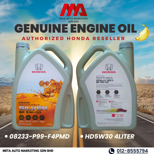 Honda 100% Original Genuine Engine Oil Fully Synthetic SP 5W30 4 Liter ...