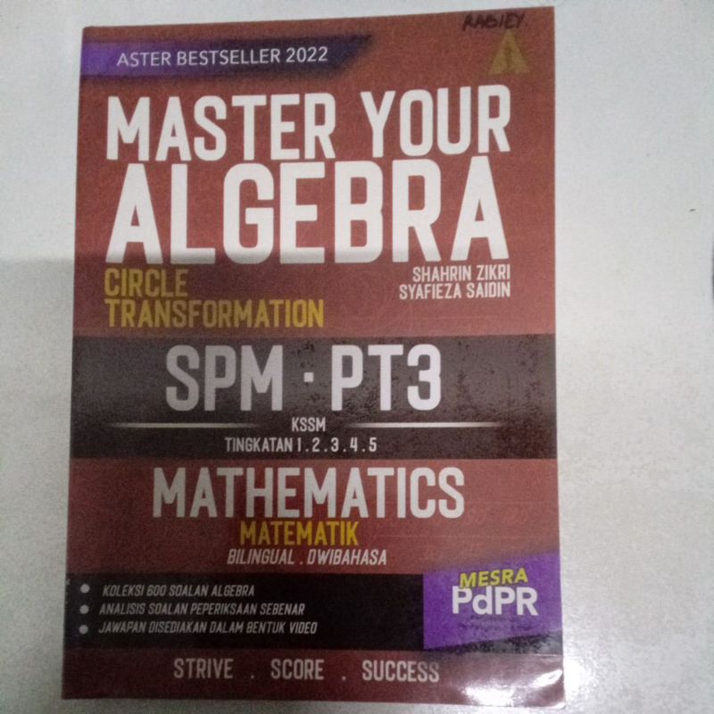 buku latihan matematik Master Your Algebra preloved | Shopee Malaysia