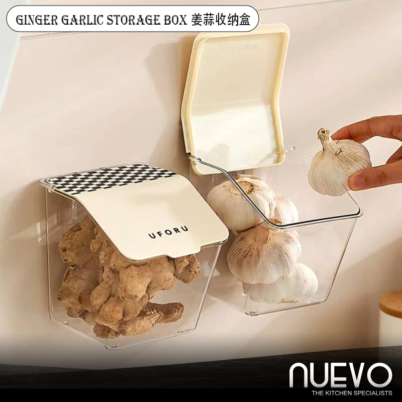 Wall Mounted Ginger Garlic Storage Box Transparent Fresh Storage With ...
