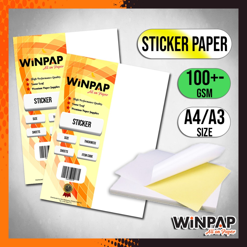 WinPAP Synthetic PP Sticker(A4/A3 Size) Mirrokote Sticker, Transparent ...