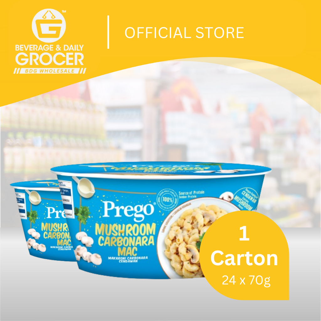 Prego Bowl Mushroom Carbonara Mac Instant Pasta 24x71g | Shopee Malaysia