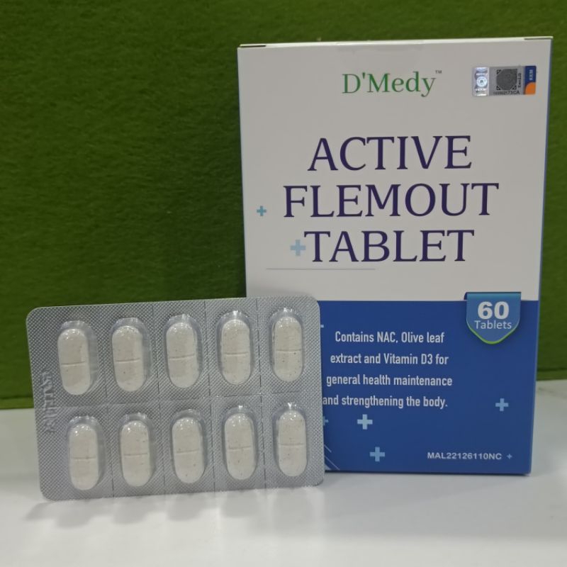 D'MEDY ACTIVE FLEMOUT TABLET (KOTAK & STRIP) EXP : 11/25 | Shopee Malaysia