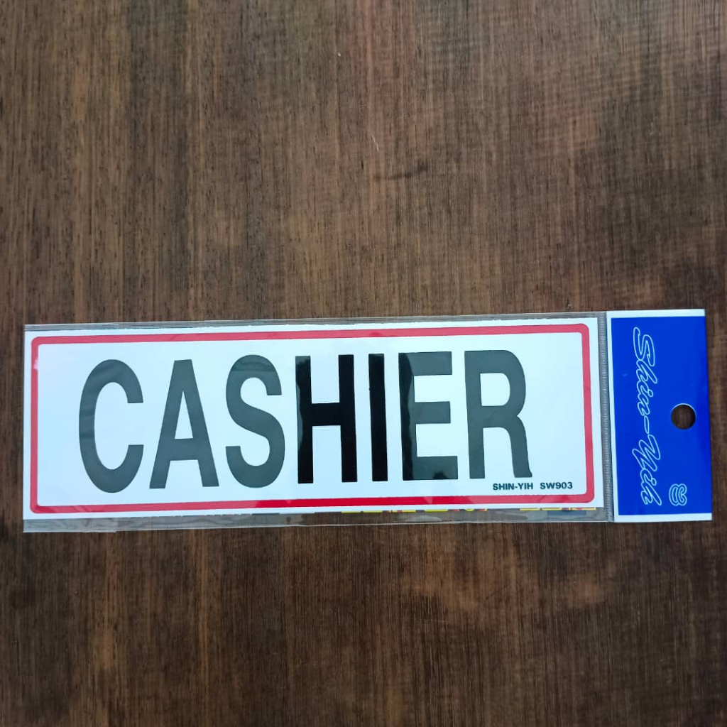 Office Sticker / Sticker Sign Board SW903 CASHIER 3" x 9" | Shopee Malaysia