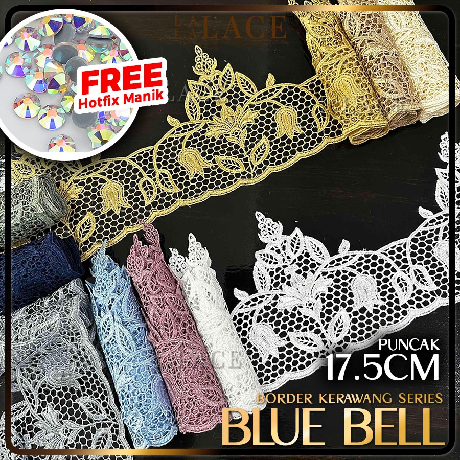 Kerawang BLUEBELL [FREE MANIK EACH 0.5M] Border Lace Baju Kurung ...