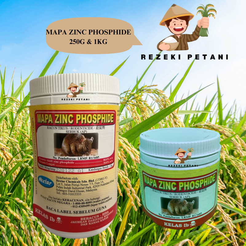 [ORIGINAL] 250G 1KG Mapa Zinc Phosphide Racun Tikus Serbuk Hitam Sesuai ...