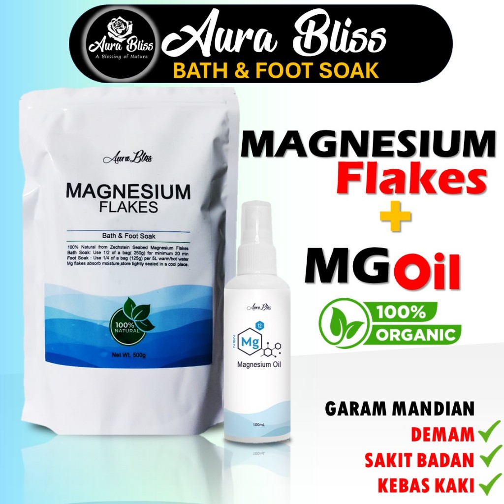 Magnesium Flakes Aura Bliss MG Flake Big Pack Foot Bath Rendaman kaki ...