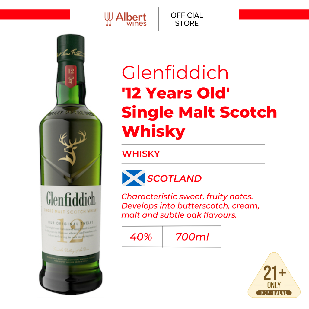 Glenfiddich '12 Years Old' Single Malt Scotch Whisky | Shopee Malaysia