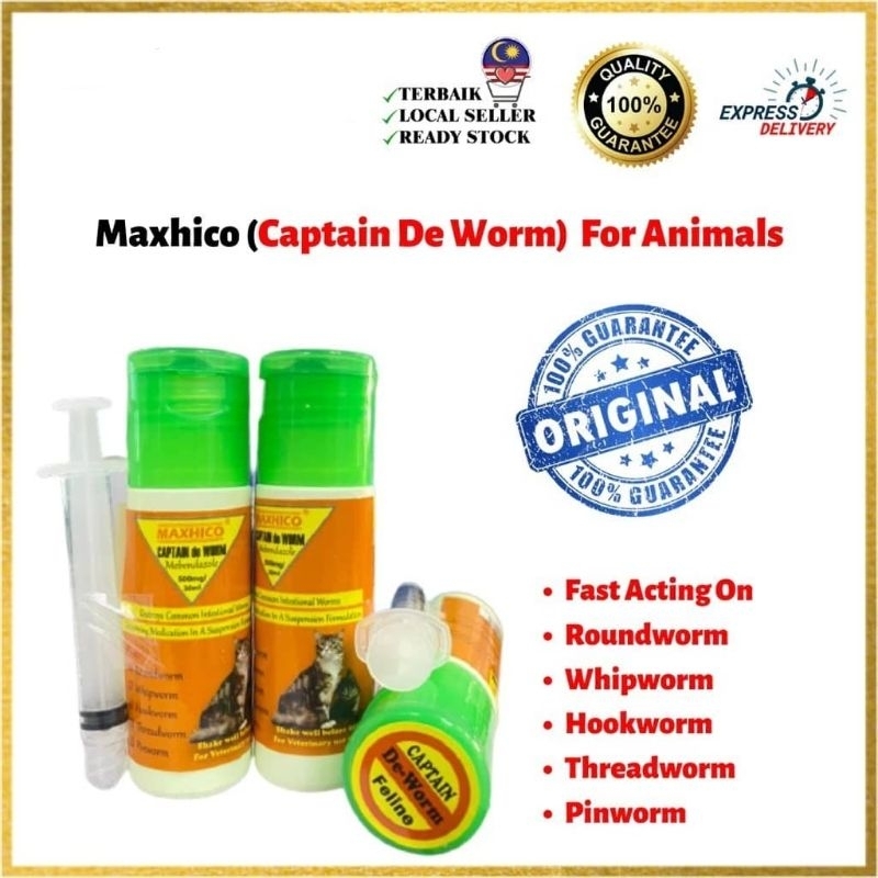 captain D-worm ubat cacing kucing | Shopee Malaysia