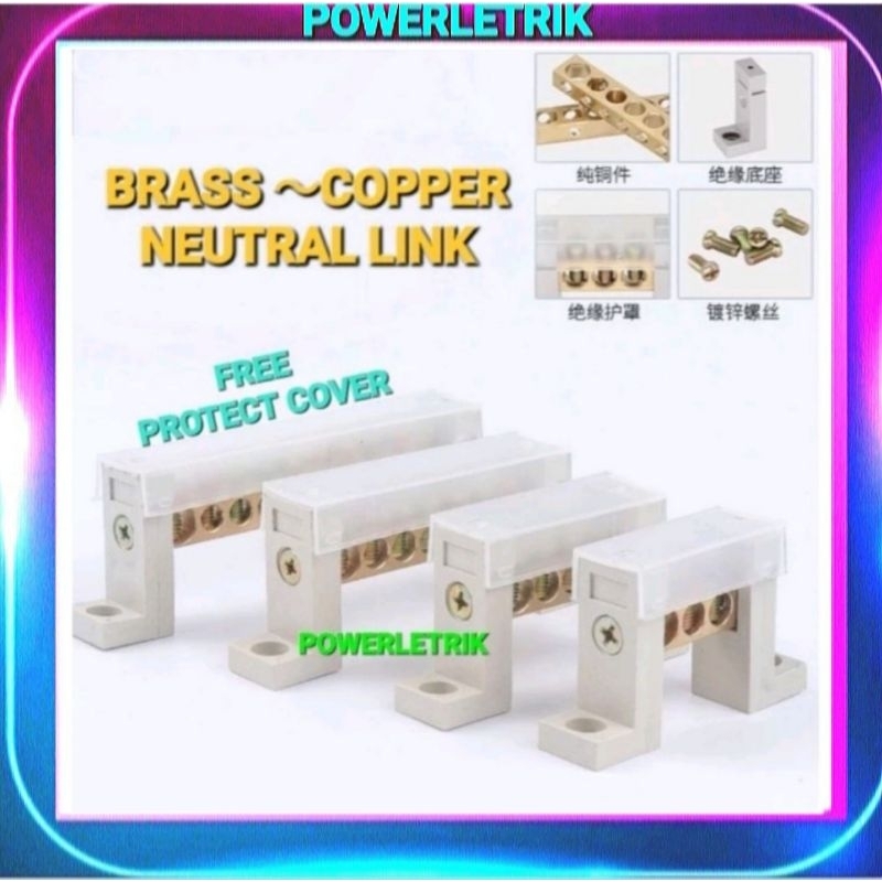🔥READY STOCK🔥 7WAY/10WAY/12WAY/15WAY BRASS COPPER NEUTRAL LINK WITH ...