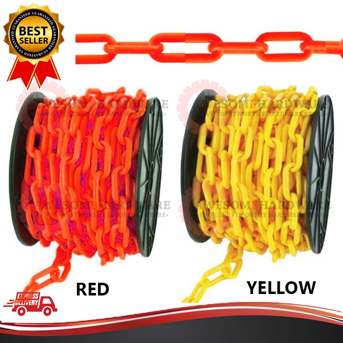 (2 METER) 6MM PVC CHAIN PLASTIC CHAIN YELLOW RED RANTAI PLASTIK FOR ...