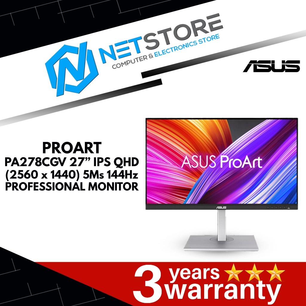 ASUS PROART PA278CGV 27” IPS QHD (2560 x 1440) 5Ms 144Hz PROFESSIONAL ...