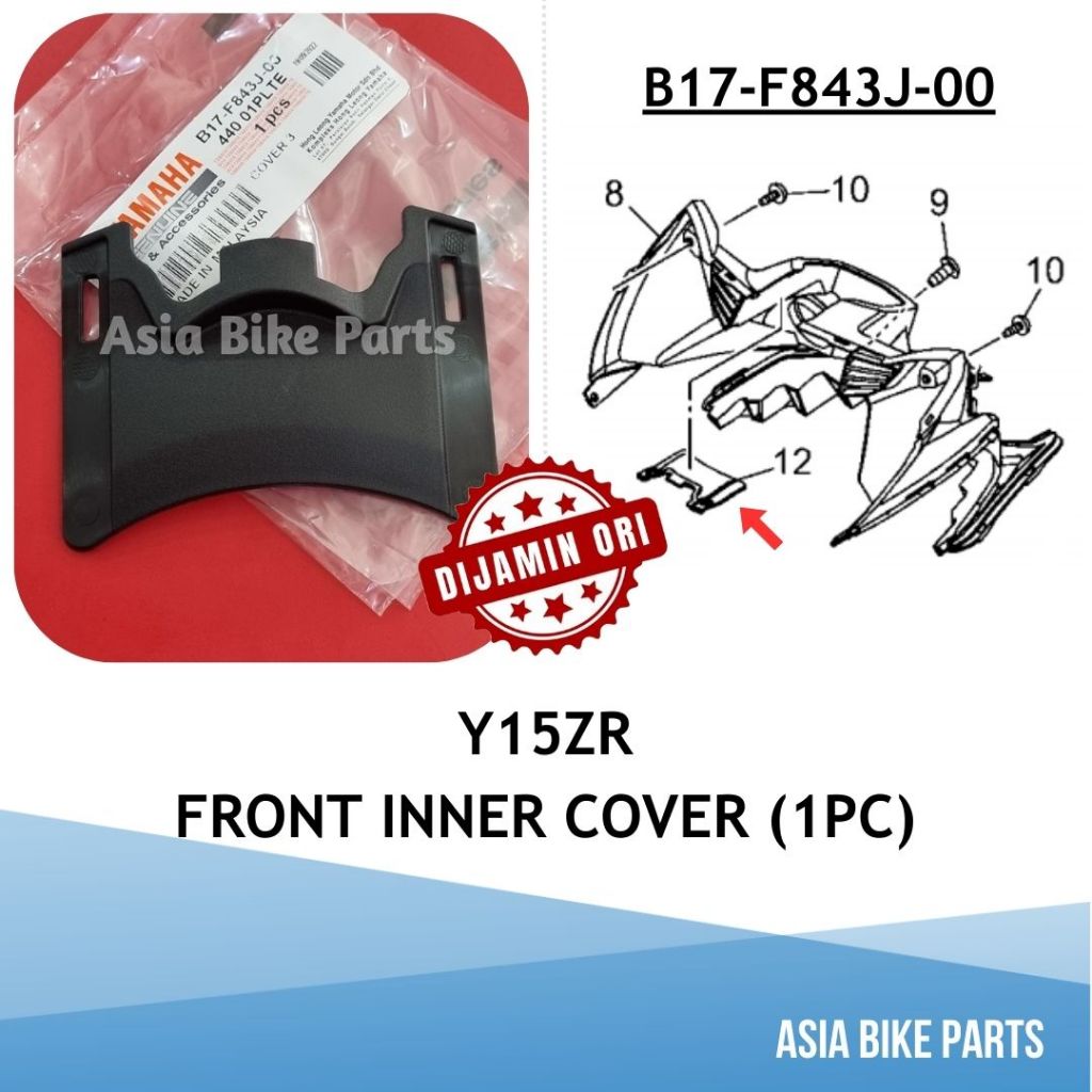 Yamaha Original Y15ZR Y15 V1 V2 Front Mole Inner Tengkuk Cover Hitam ...