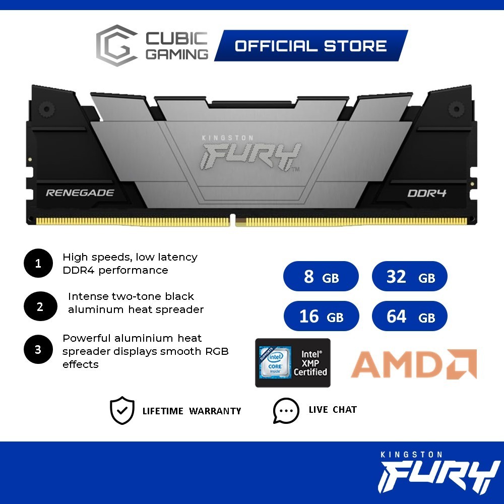 Kingston FURY Renegade DDR4 3200MHz / 3600MHz / 4000MHz / 4600MHz ...