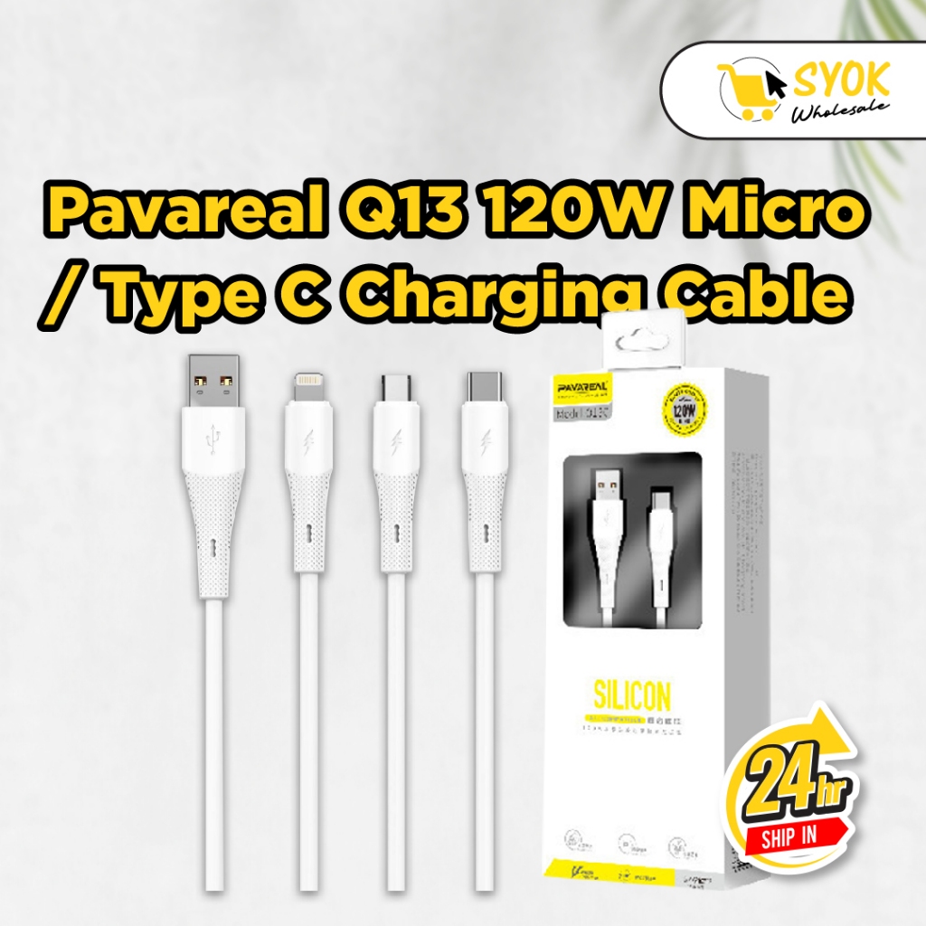 PAVAREAL Q13 120W Micro / Type C Fast Charging Data Cable (1m) | Shopee ...