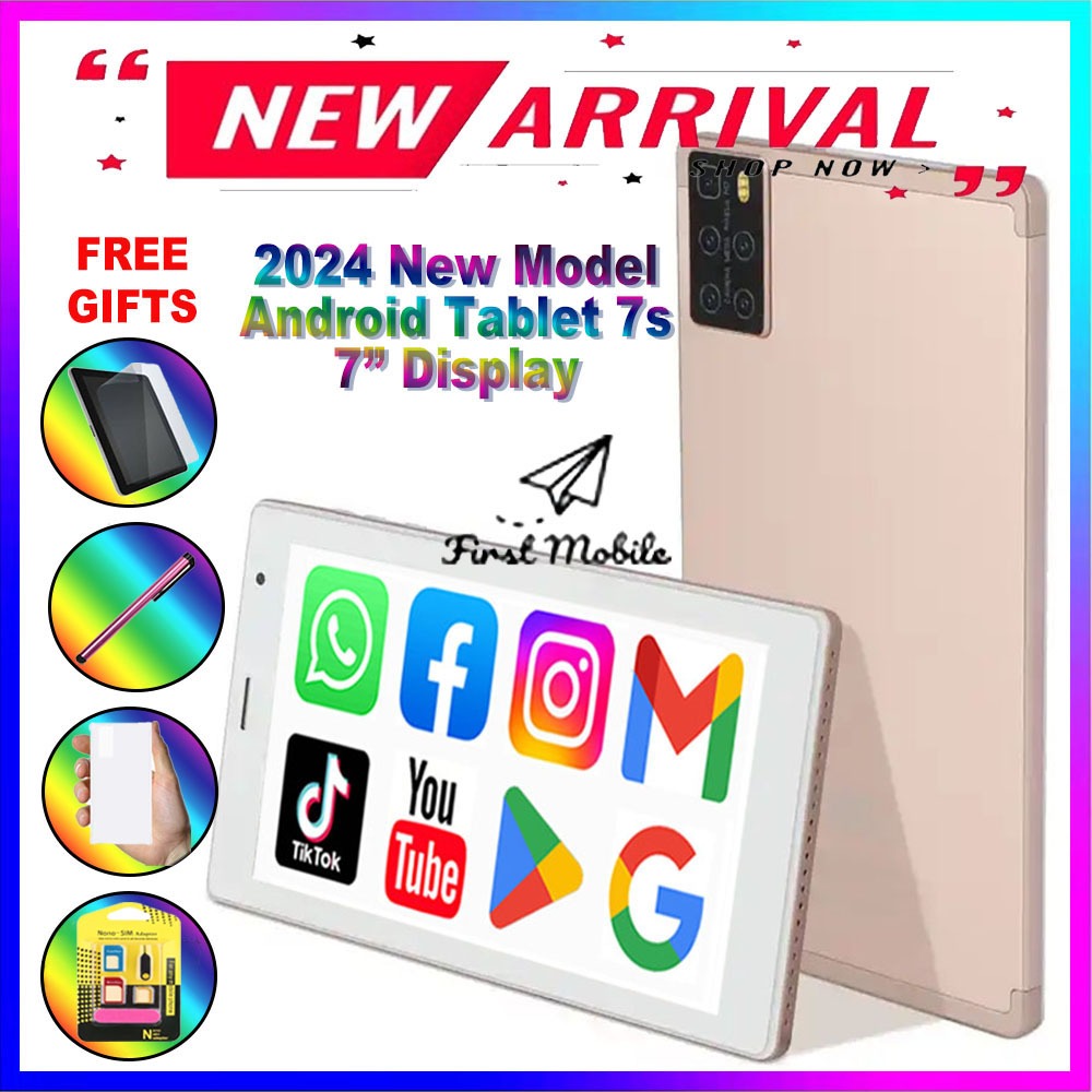 Android Tab 7s [2GB RAM + 16GB ROM] 7 inch Mini Tablet FREE 4 GIFT ...