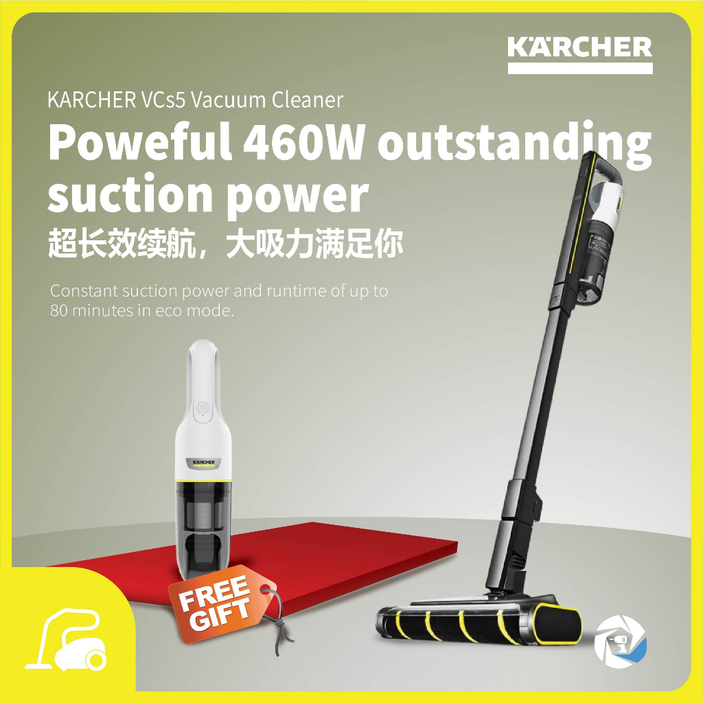 KARCHER VCS5 HANDHELD VACUUM CLEANER VCS 5 CORDLESS Two-roller, 22500 ...