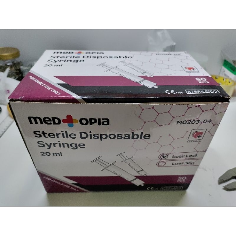 M0203-04 Medtopia Syringe Box Luer Lock 20ml (without Needles) 50 PCS ...