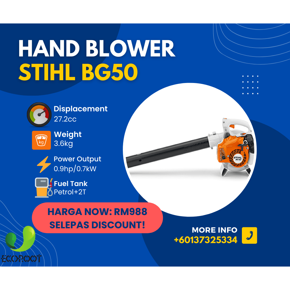 ECOROOT: 100%ORIGINAL STIHL BG50 BLOWER STIHL BG50 Hand Leaf Dust Air Blower Cordless Gardening ...