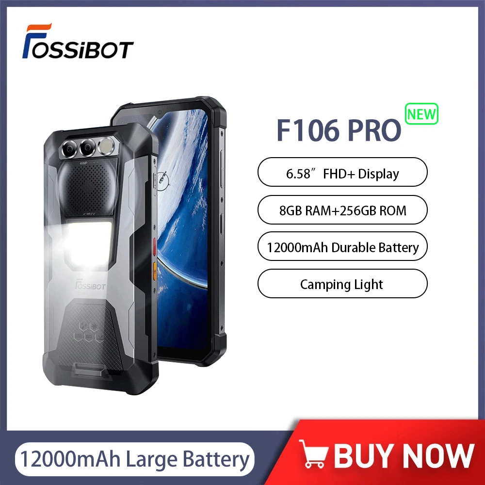 FOSSiBOT F106 PRO Rugged Smartphone Android 14 15GB+256GB Mobile Phones ...