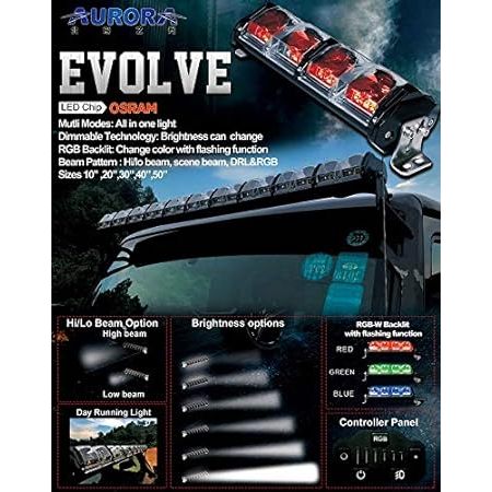 AURORA Evolve RGB LED Light Bar 40 inch Offroad Overland Adventure ...