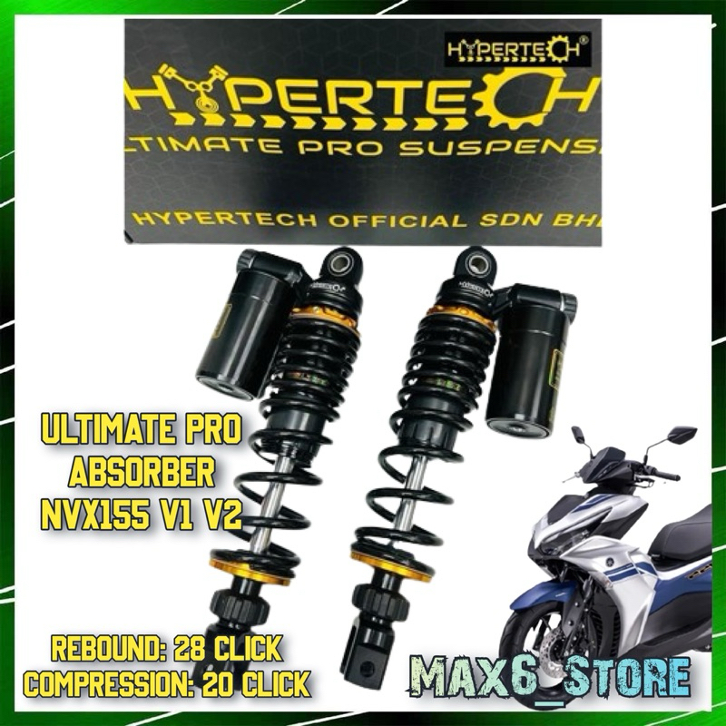 YAMAHA NVX155 ABS V1 V2 V3 HYPERTECH 100% ORIGINAL ABSORBER 305MM BLACK ...